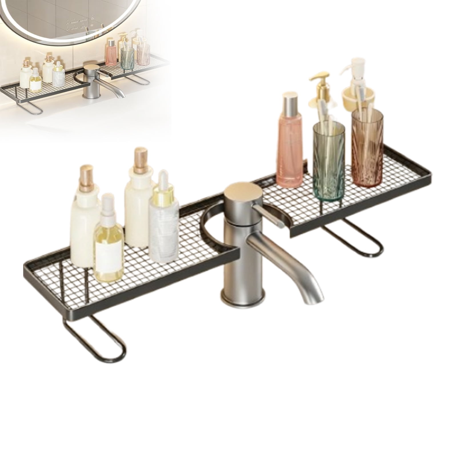 Behind the Faucet Sink Organizer, 2026 NEW Over the Sink Shelf ...