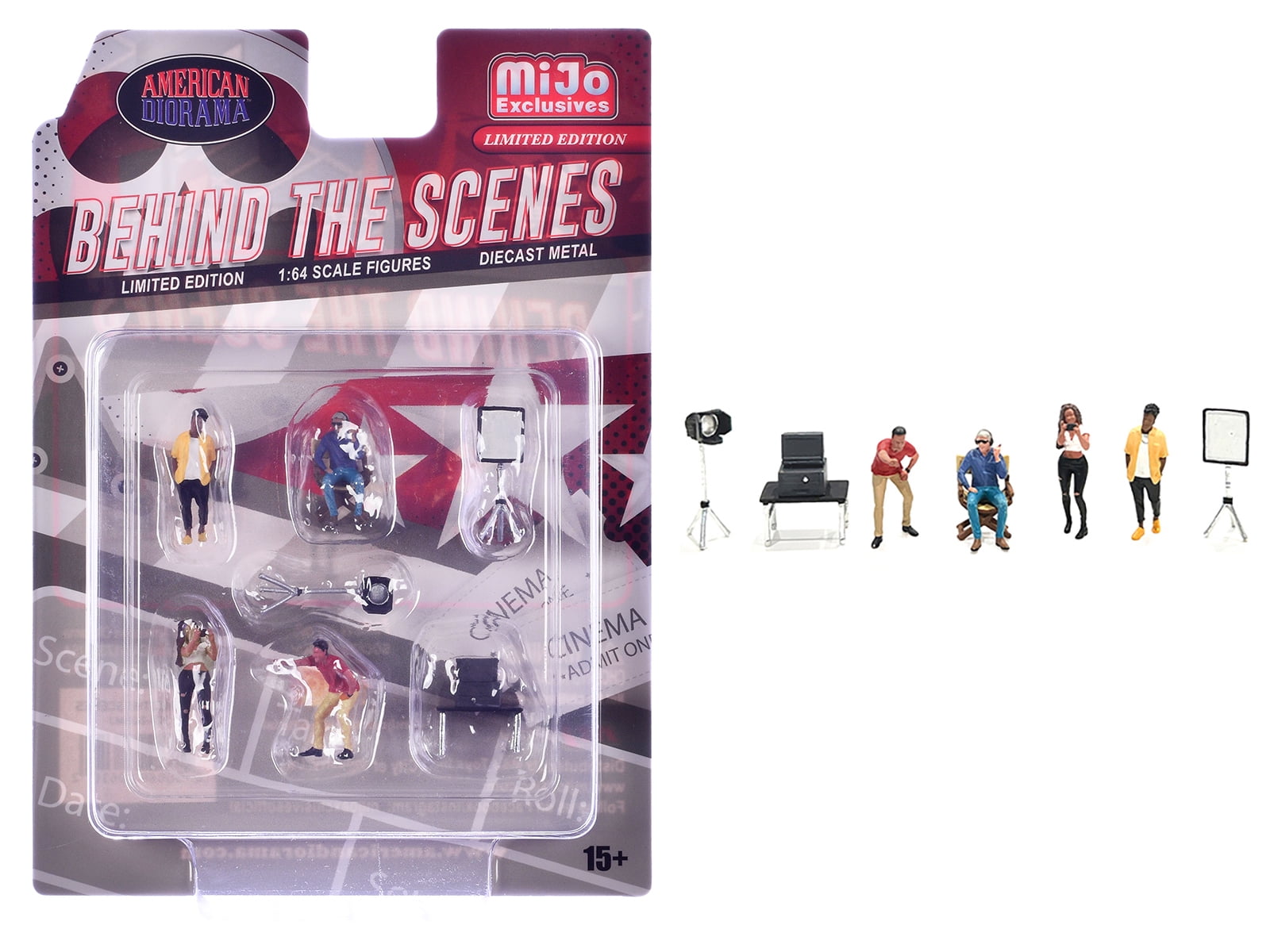"Behind The Scenes" 7 piece (4 People, 3 Accessories) Diecast Figures ...