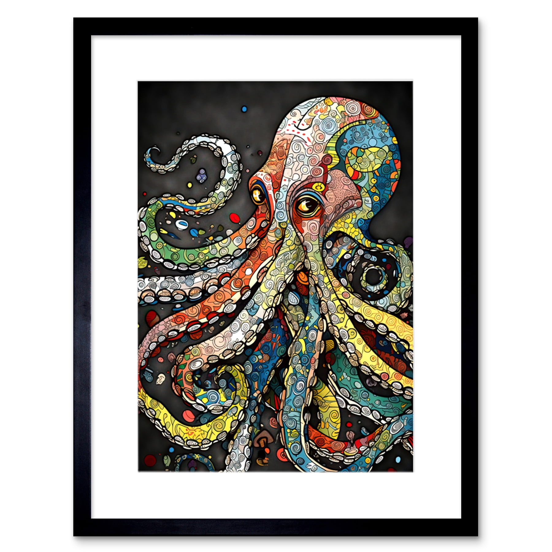 Behind the Octopus Eyes Watercolour Pastel Colour Tentacle Doodle ...