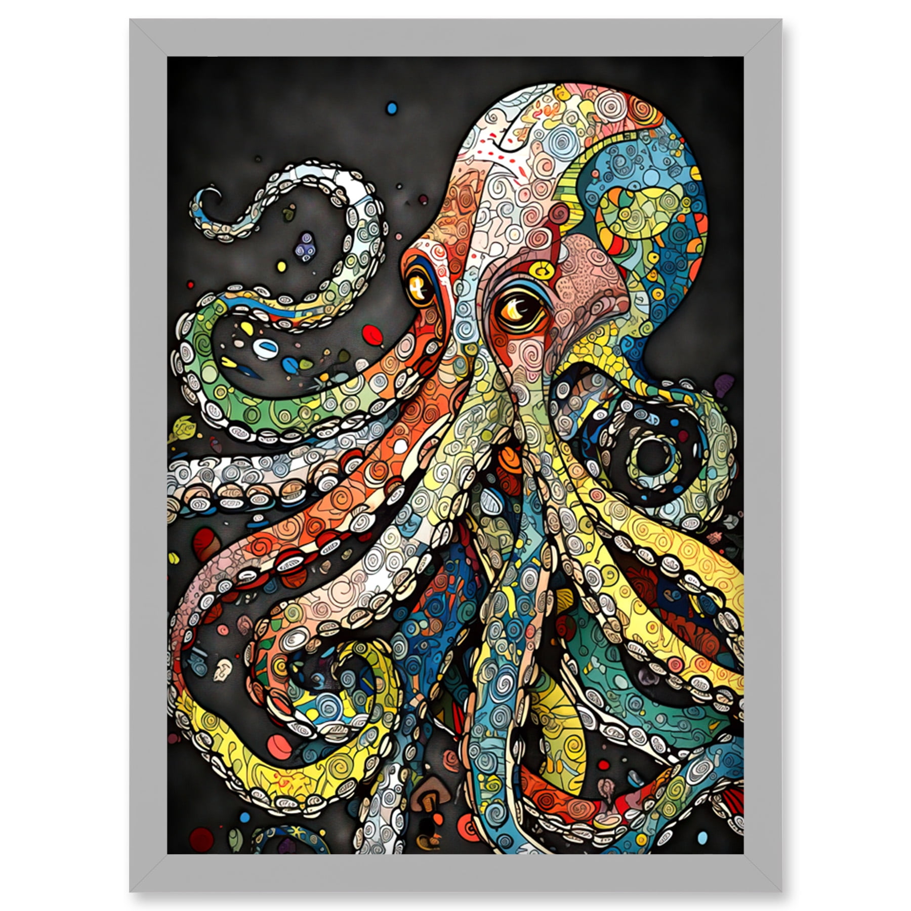 Behind the Octopus Eyes Watercolour Pastel Colour Tentacle Doodle ...