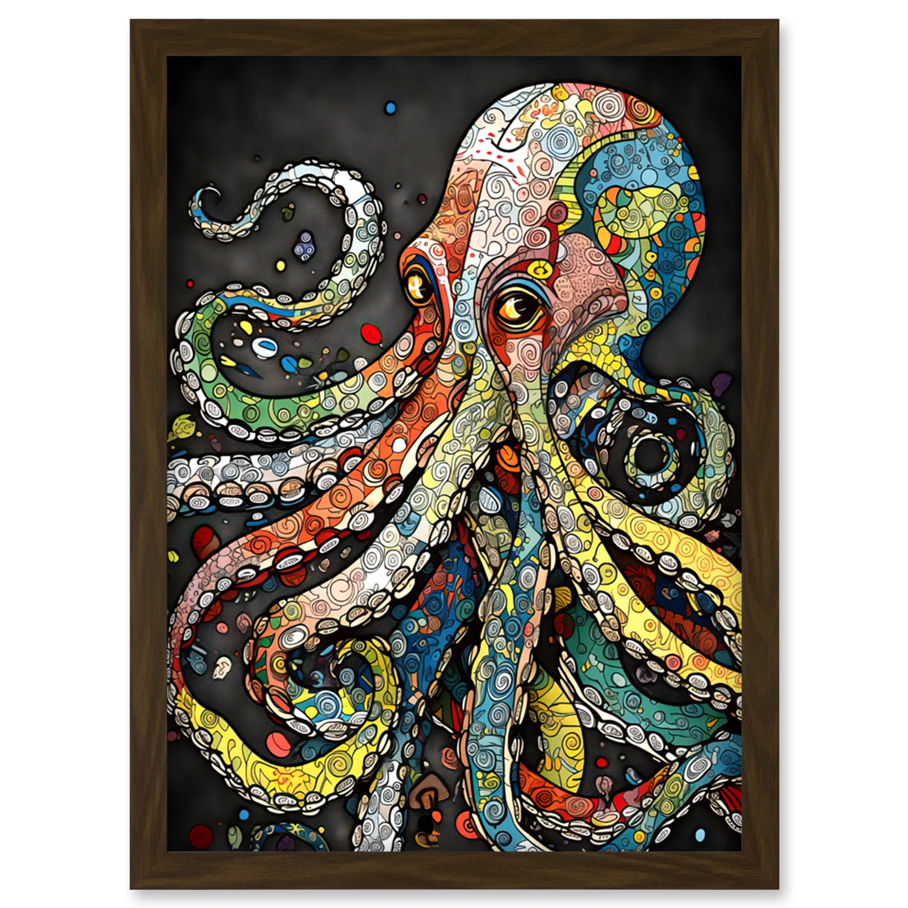 Behind the Octopus Eyes Watercolour Pastel Colour Tentacle Doodle ...