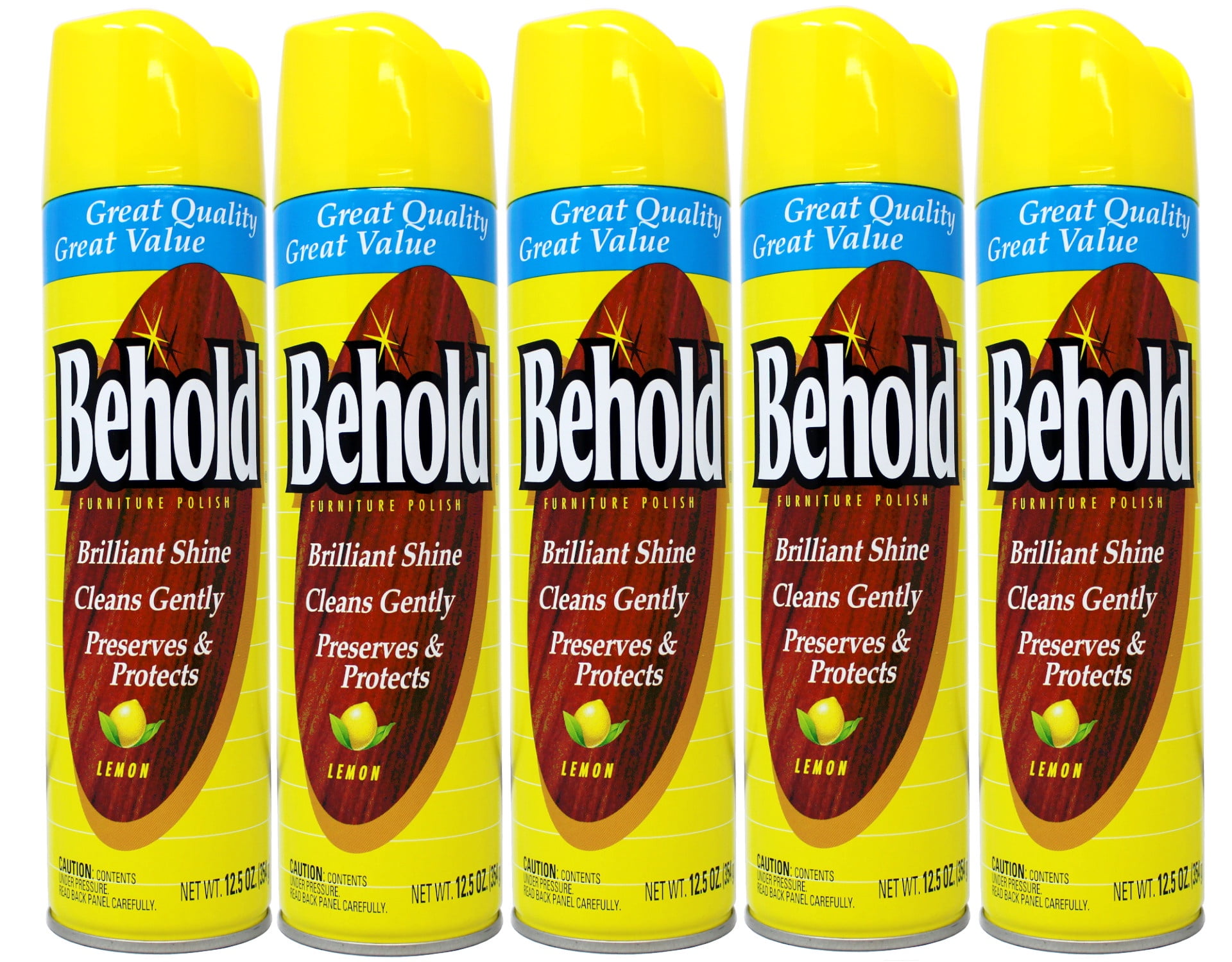 Behold Furniture Polish Aerosol Spray, Lemon 12.5 Oz - 5 Pack - Walmart.com