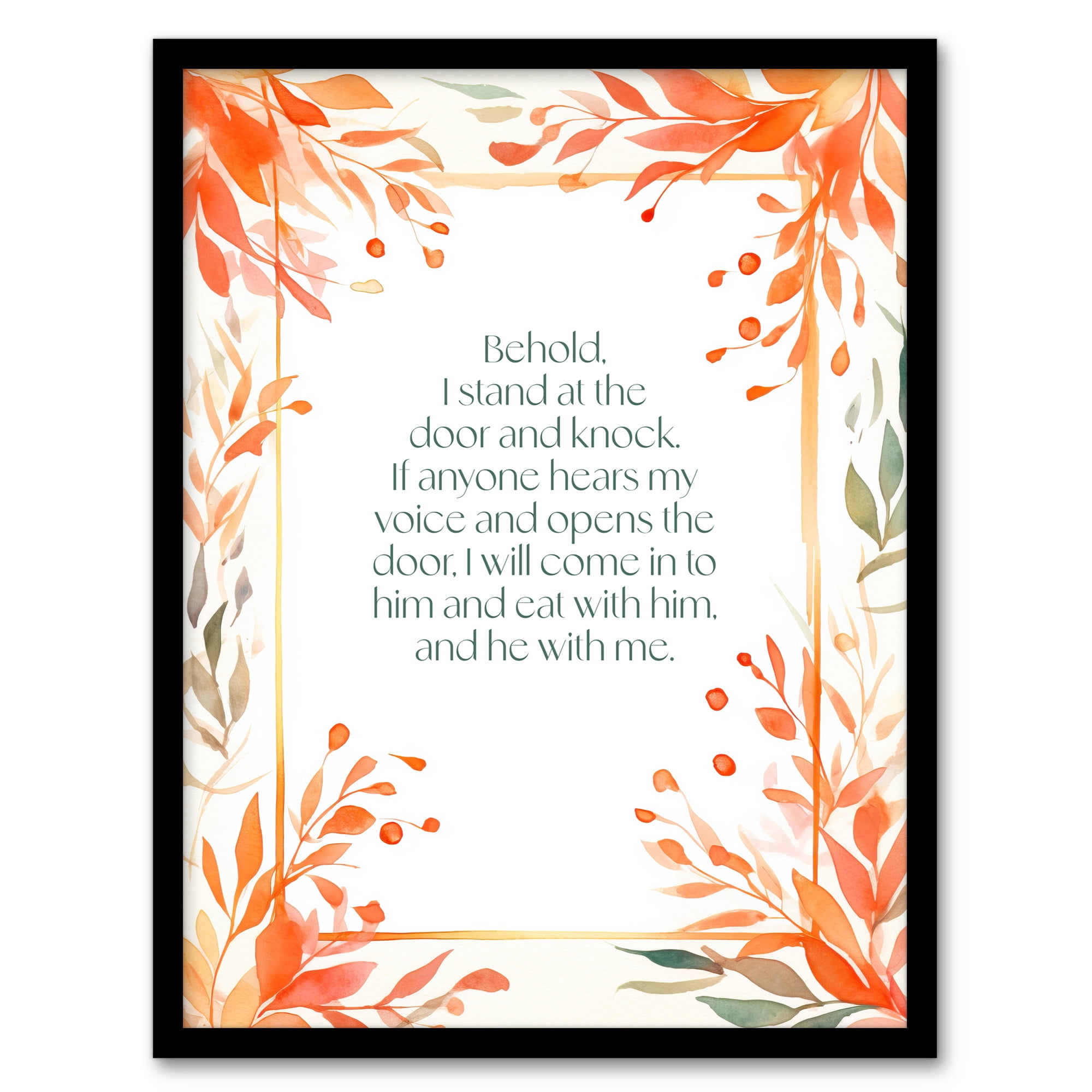 Behold Stand at Door and Knock Orange Revelation New Testament Jesus ...