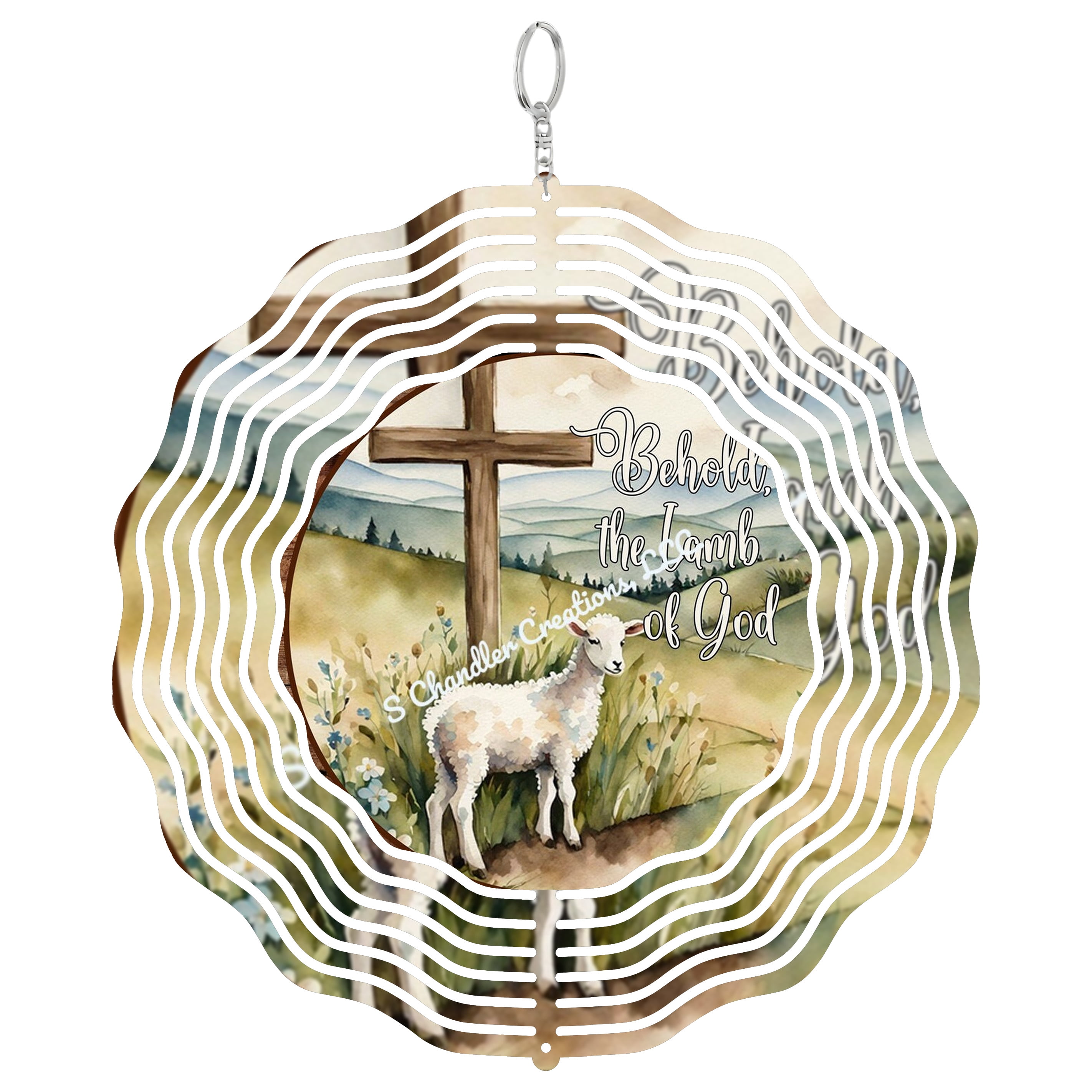 Behold The Lamb Of God Easter 3D Wind Spinner, Stainless Steel Decor ...