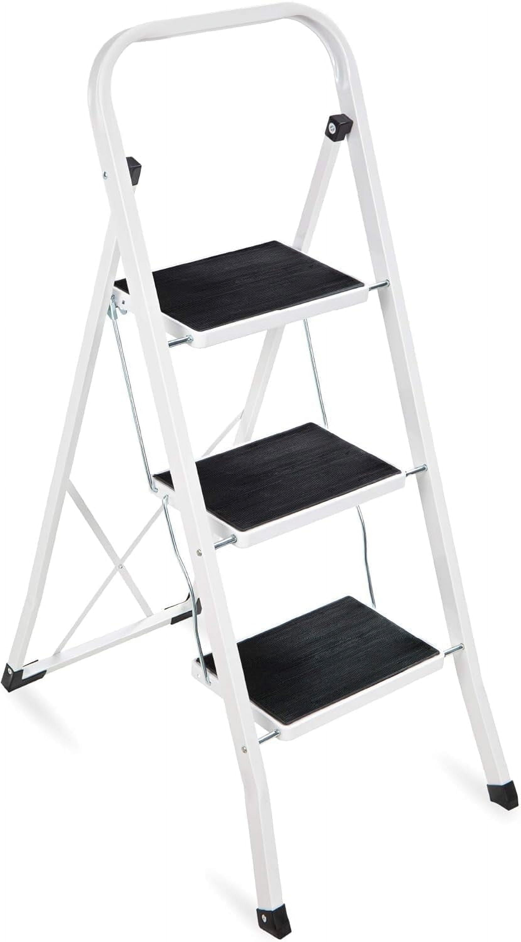 BN-LINK 3 Step Ladder, Folding Metal Step Stool, Anti-Slip Pedal, 330 ...