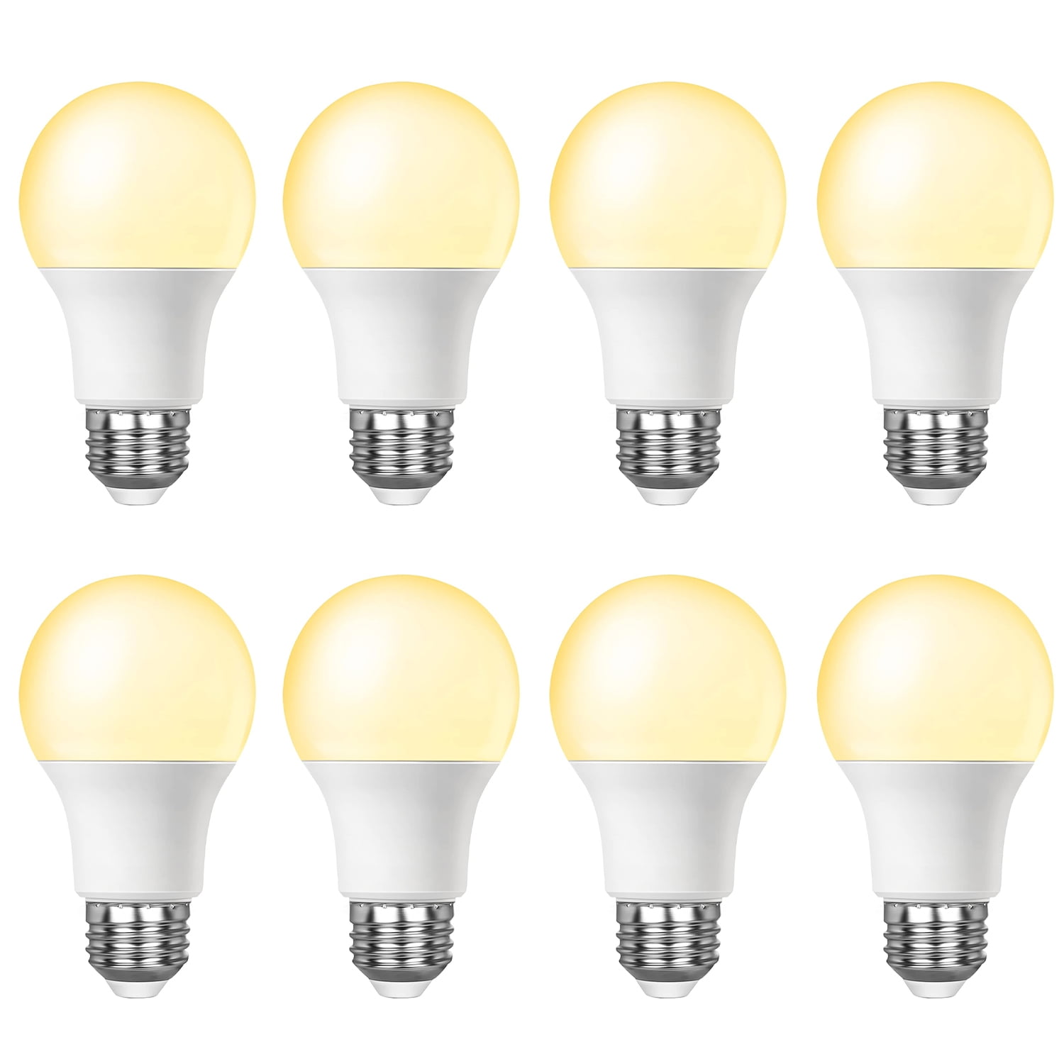 Behome 8 Pack A19 LED Light Bulbs, Energy Efficient 12W 100W Equivalent ...