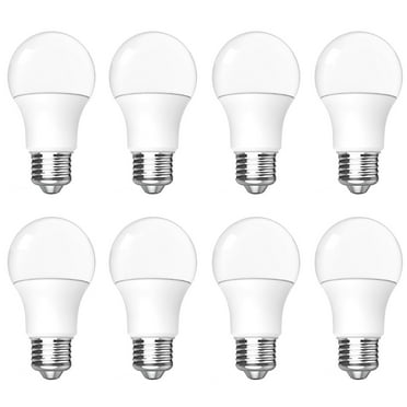 QYUN-6 Pack A19 Led Light Bulbs 60 Watt Equivalent, Daylight White 5000K, Efficient 9W, E26 ...