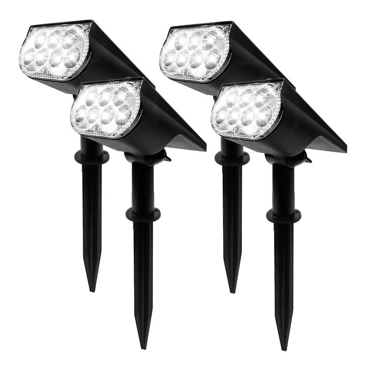Behome Solar Spot Lights Outdoor, 7 LED Lights, 2-in-1 Waterproof ...