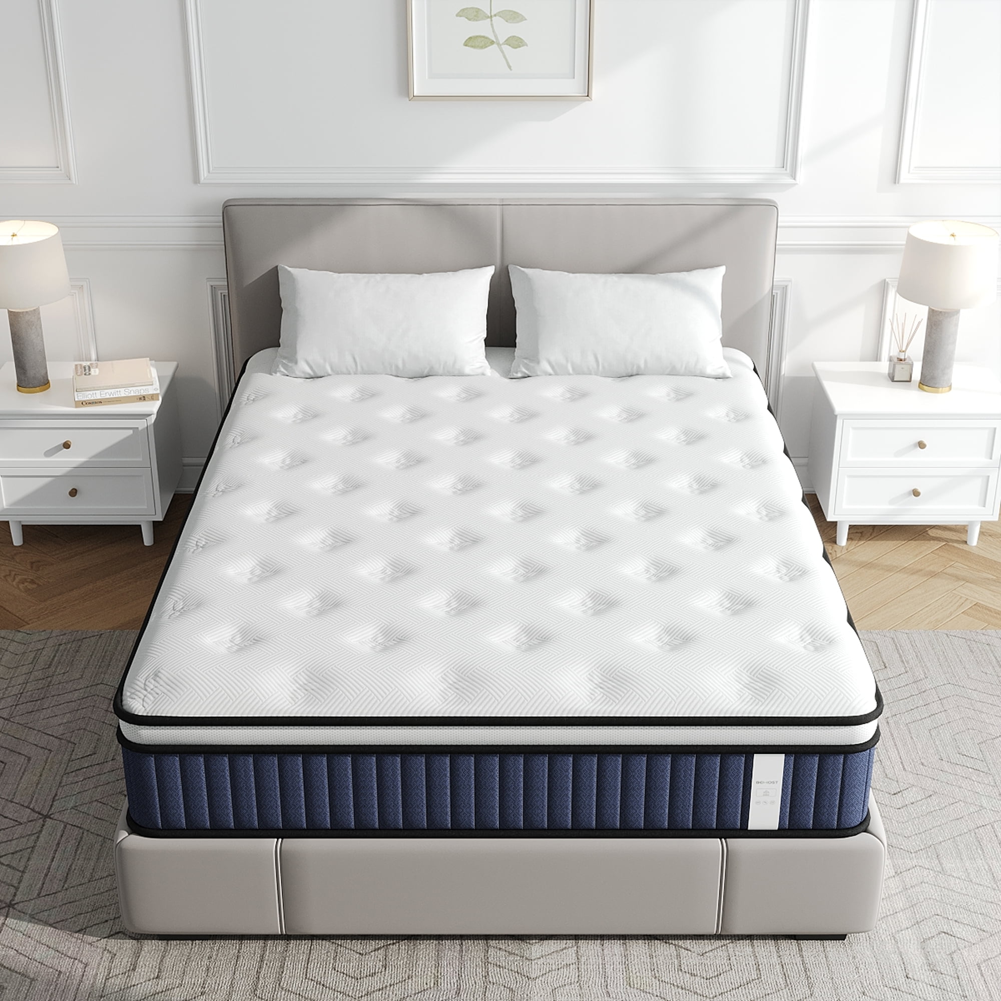 Behost Full Size Mattress, 12" Memory Foam and Pocket Spring Hybrid ...