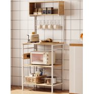Bakers Rack for Kitchen, 6-Tier Kitchen Shelves with 6 Hooks, Microwave ...