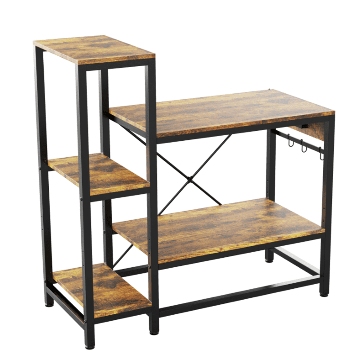 Behost L-Shaped Aquarium Stand with 6-Tier Storage Rack for 40-Gallon ...