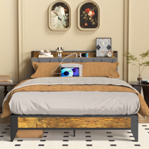 South Shore Basics Queen Platform Bed with Molding, 60'', Multiple ...