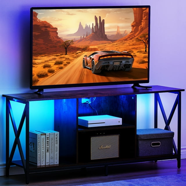 Behost TV Stand for TV up to 65 inches, TV Console Table with Led ...