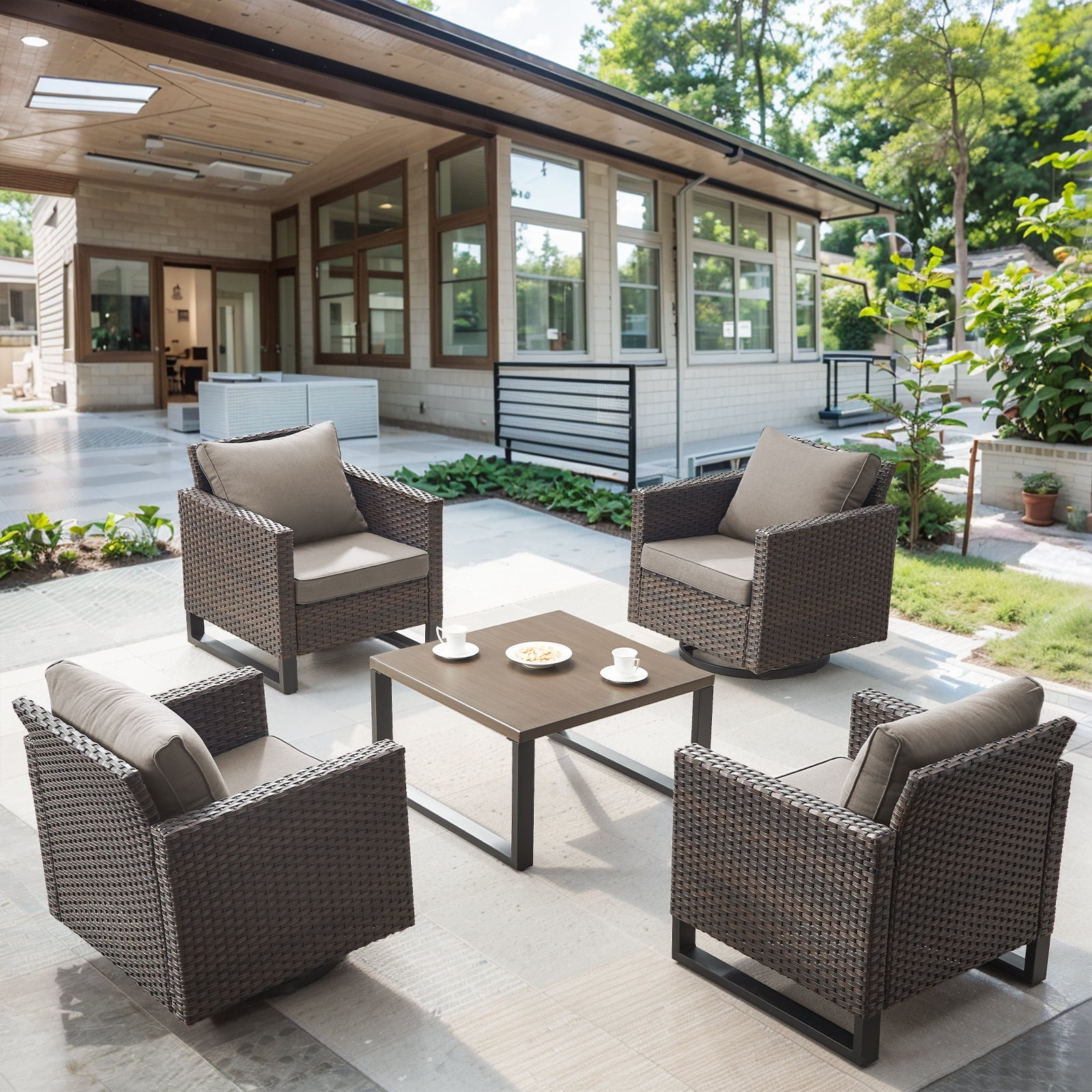 Bellefurn Luxuxry Outdoor Swivel Rocker Patio Chairs,Patio Swivel ...