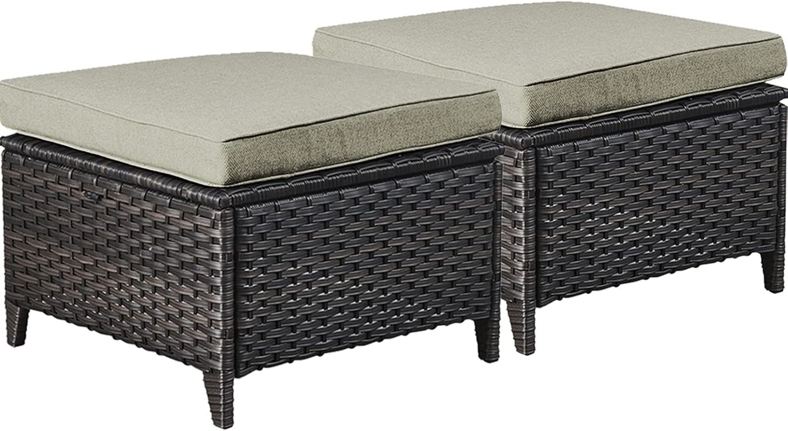 Behousewell Outdoor Ottoman Foot Rest Set of 2,Patio Ottoman Footstool ...