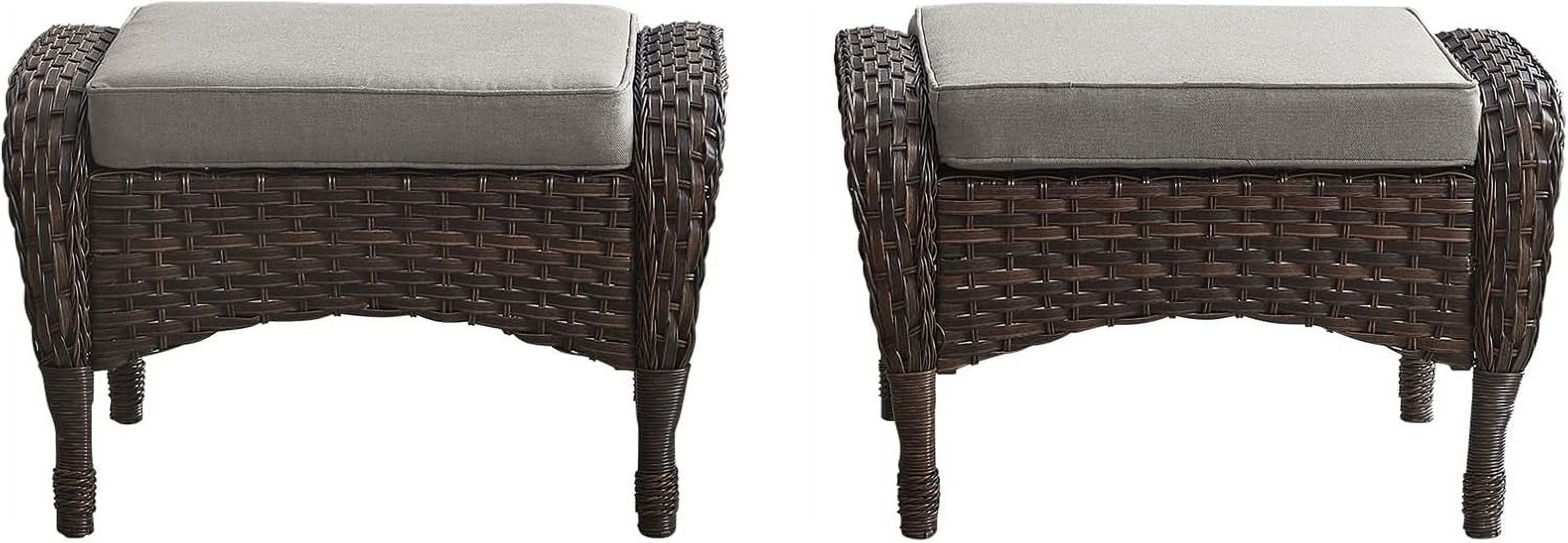 Behousewell Outdoor Ottomans Foot Rest,Wicker Ottomans Foot Stool Set ...