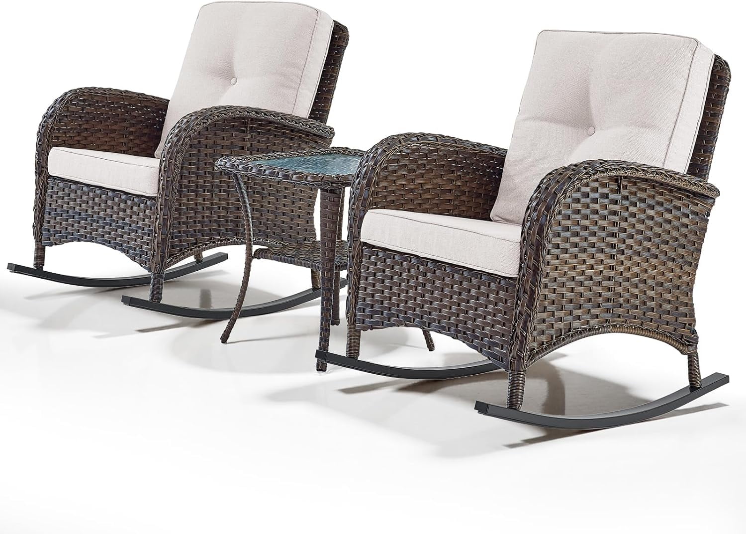 Behousewell Patio Chair Outdoor Wicker Rocking Chair Patio Furniture ...