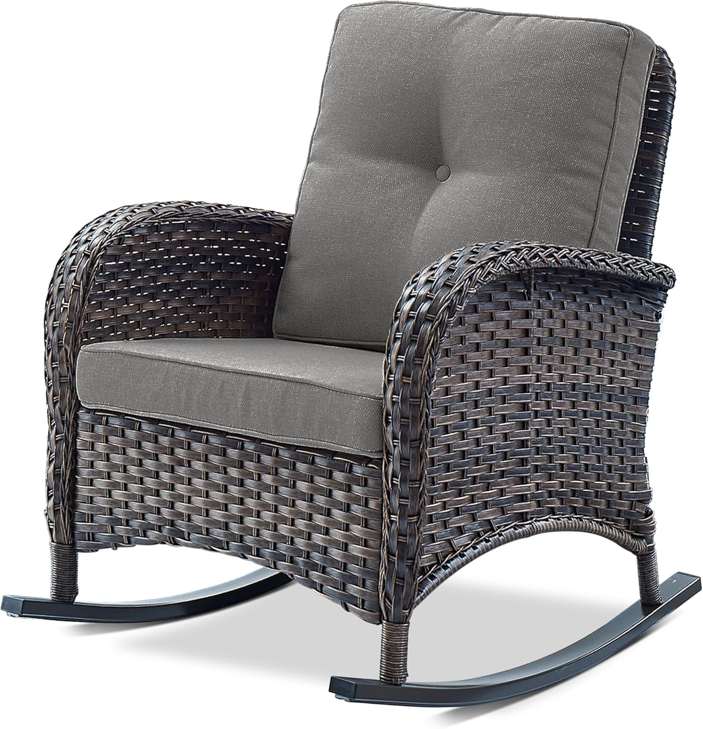 Behousewell Patio Chair Outdoor Wicker Rocking Chair Patio Furniture ...