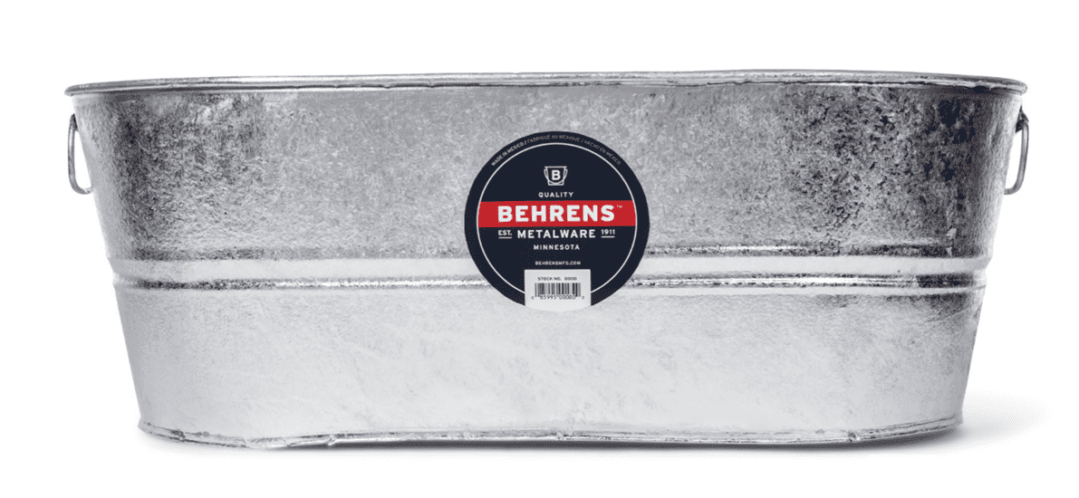 Behrens 00097 Multi-purpose Galvanized Oval Hot Dipped Steel Tub, 10.5 ...