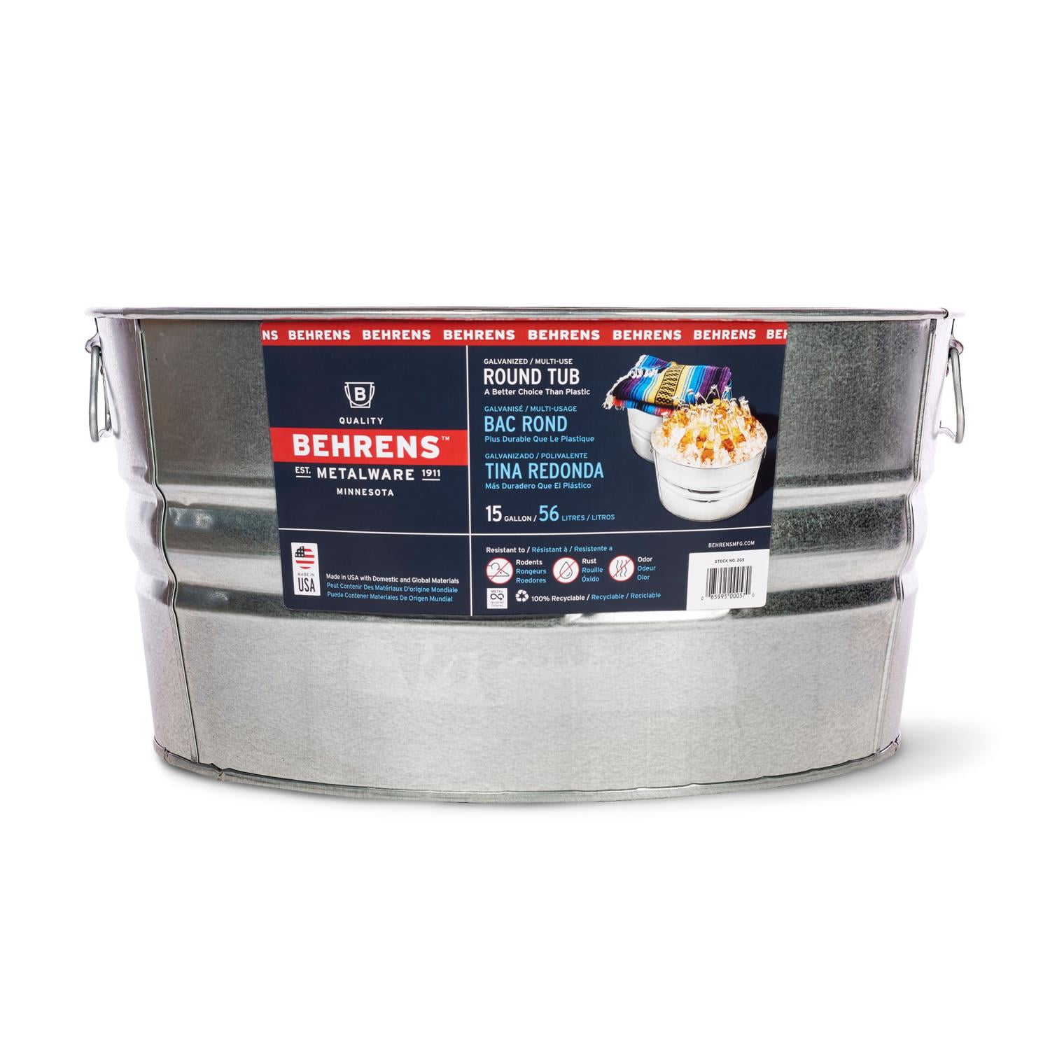 Behrens 15 Gallon Round Galvanized Steel Tub - Walmart.com