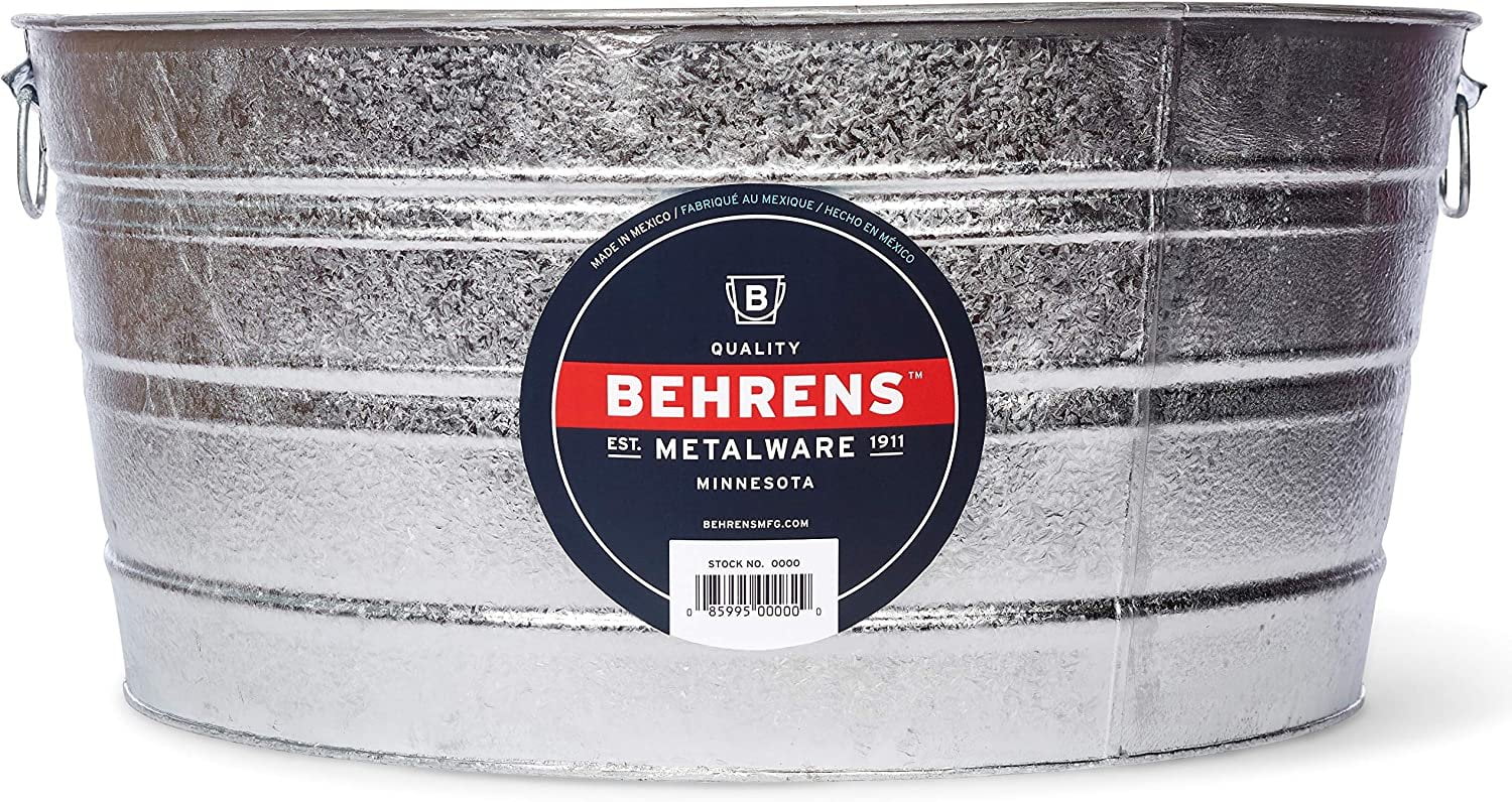 Behrens Metal 17 Gallon Round Hot Dipped Steel Tub - Walmart.com