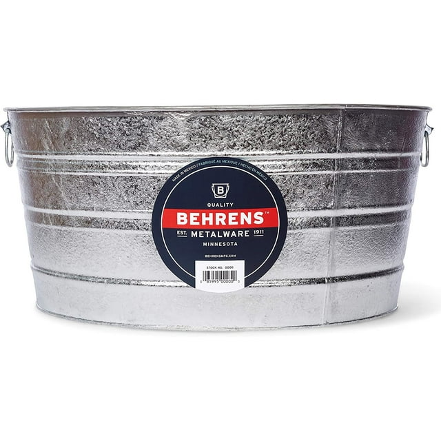 Behrens Metal 17 Gallon Round Hot Dipped Steel Tub - Walmart.com