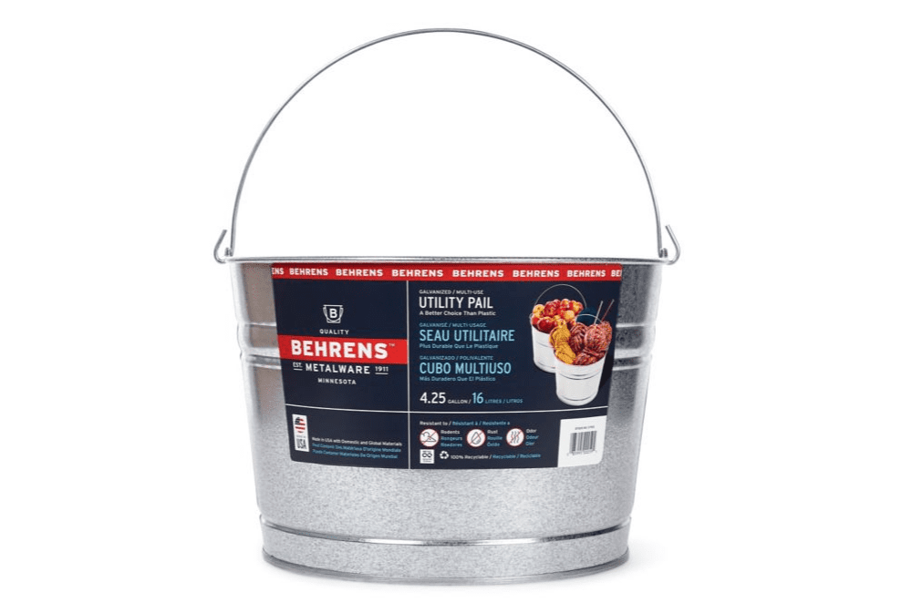 Behrens 4.25 gal. Galvanized/Multi-Use Utility Pail:A Better Choice ...