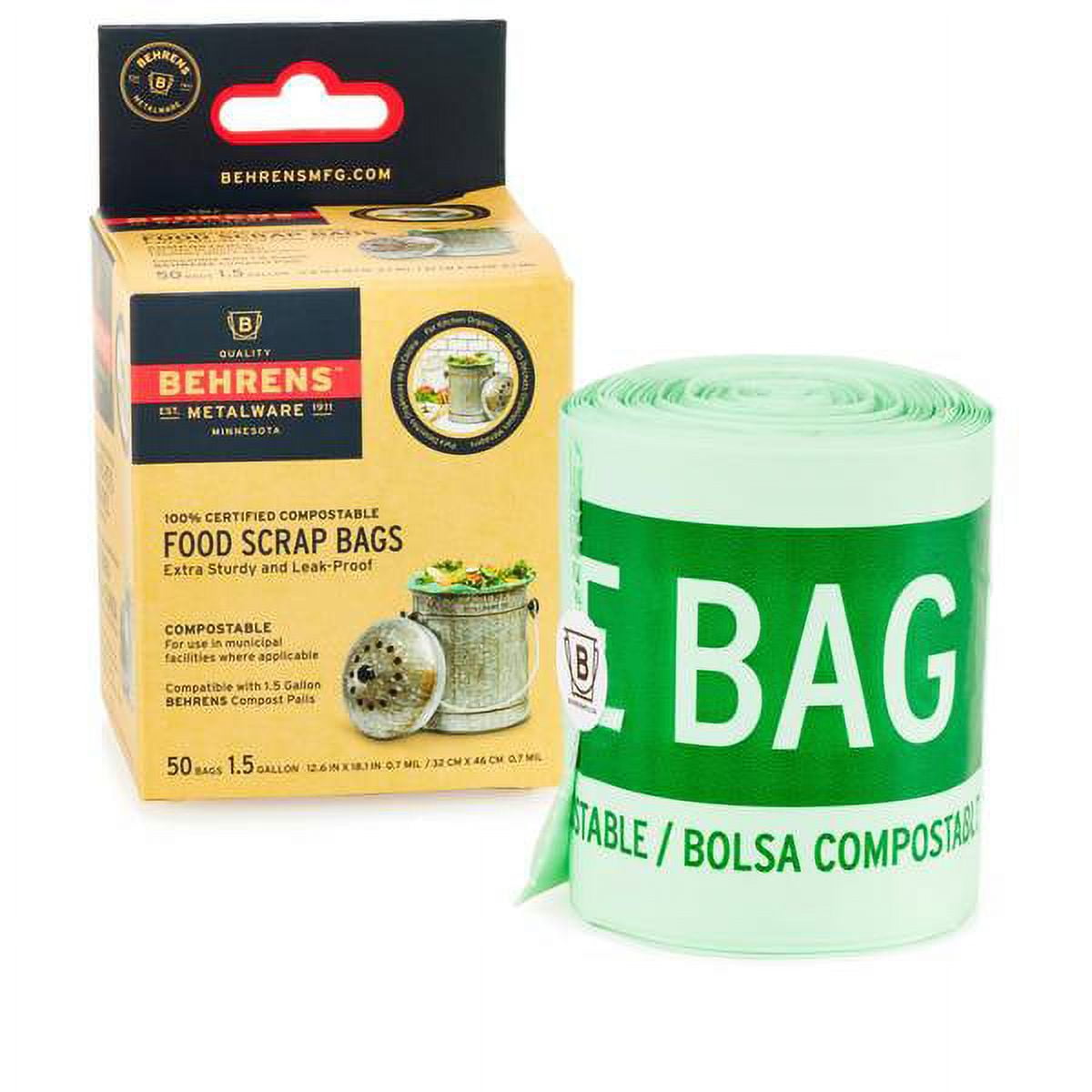 Behrens 50-Count 1.5 Gal Food Scrap Bags - Walmart.com