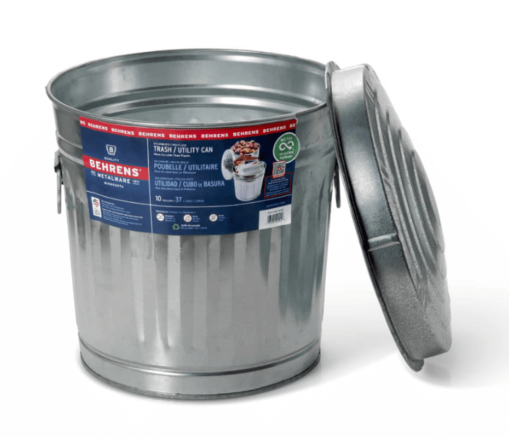 Behrens 6210 10 gal. Galvanized Steel Utility/Trash Can - Walmart.com
