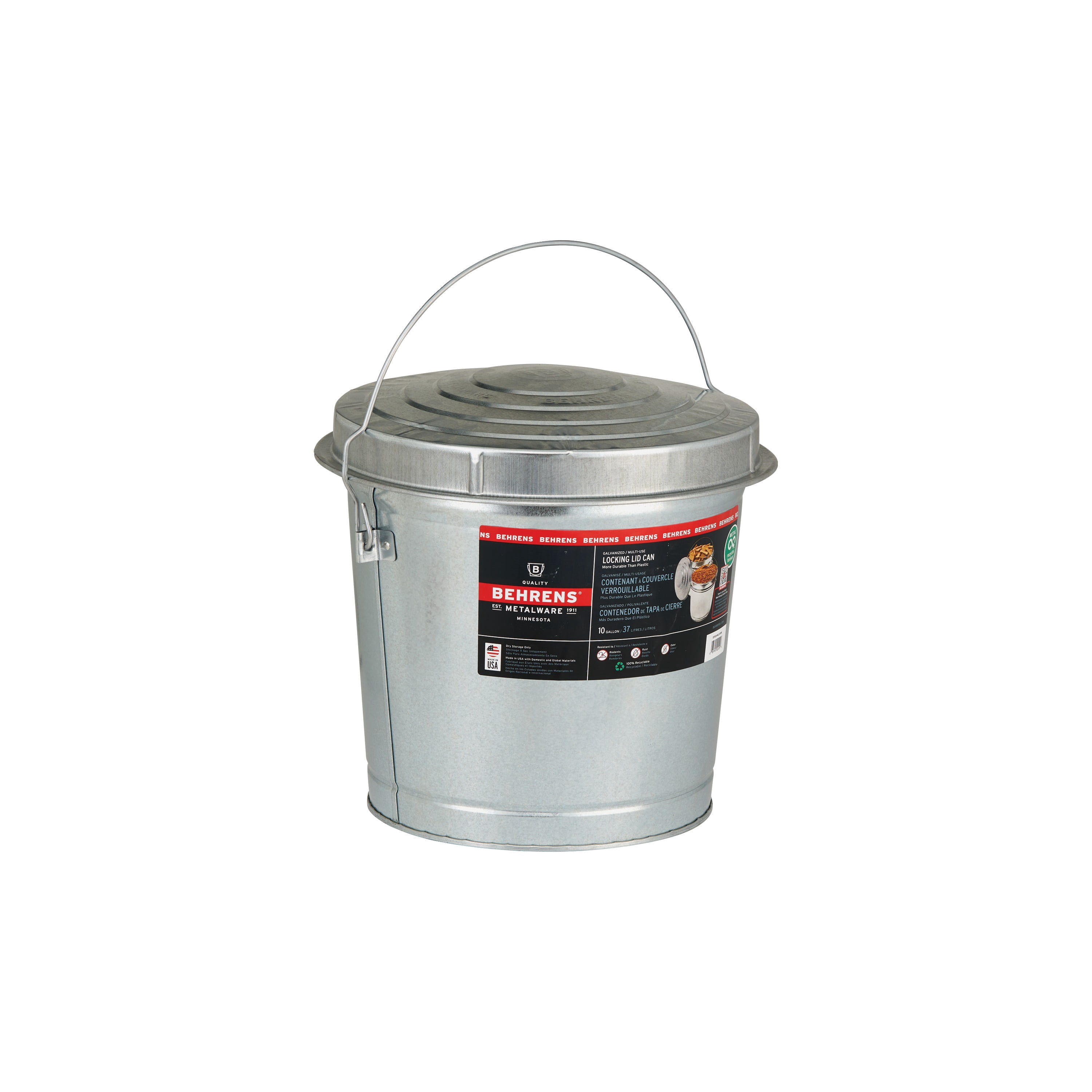 Behrens Galvanized Garbage Trash Can Pail - Pack of 6 - Walmart.com