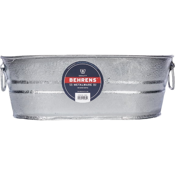 Behrens Hot Dipped Steel Oval Tub Classic Zinc Finish Rust Resistant ...
