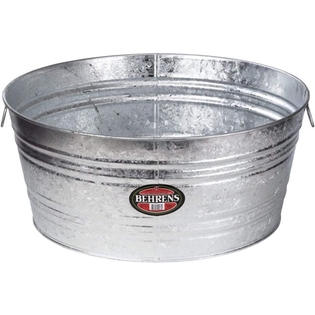Behrens Round Galvanized Beverage Tub, Heavy Duty - Walmart Business ...
