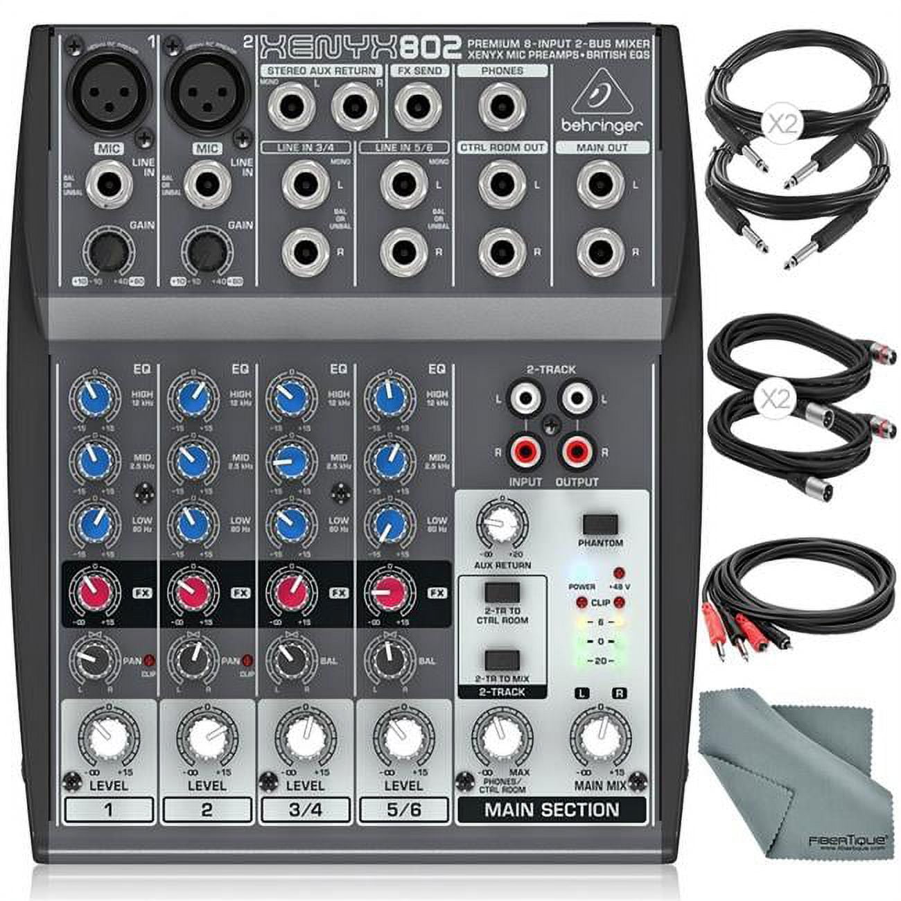 Behringer BEHRINGER-802-B-KIT1572-NFBA Xenyx 802 8-Channel Compact ...