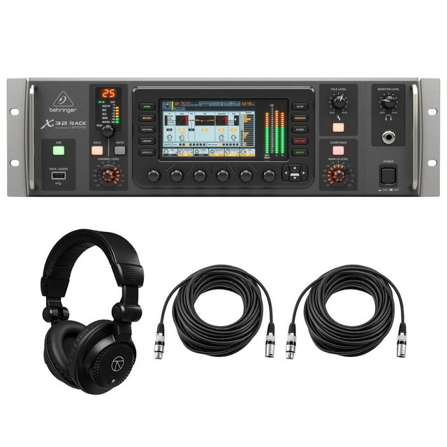 Behringer X32 Rack 40-Input 25-Bus Digital Rack Mixer, Bundle with ...