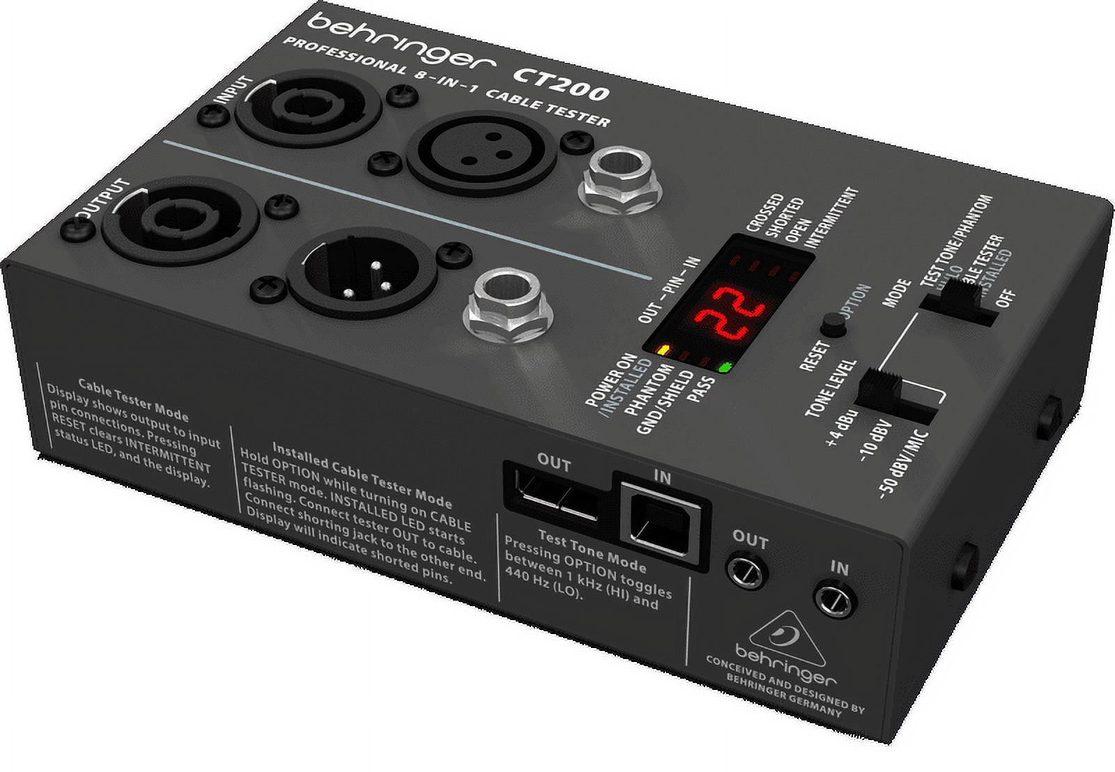 Behringer CT200 Microprocessor-Controlled 8-in-1 Cable Tester - Walmart.com