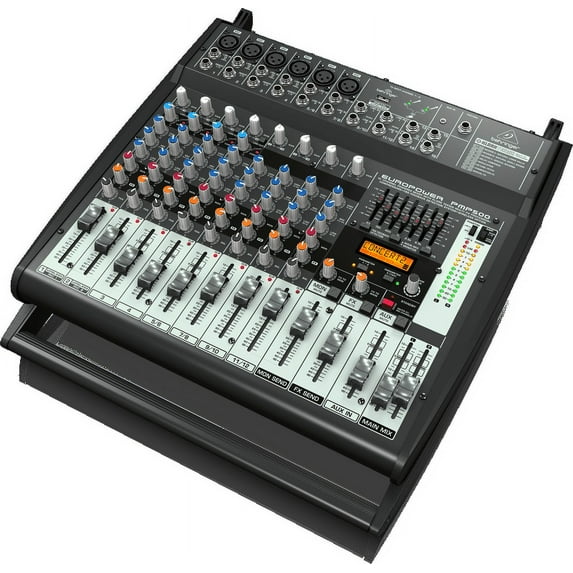 Behringer EUROPOWER PMP500 500-Watt 12-Channel Powered Mixer w/ KLARK TEKNIK Multi-FX Processor ...