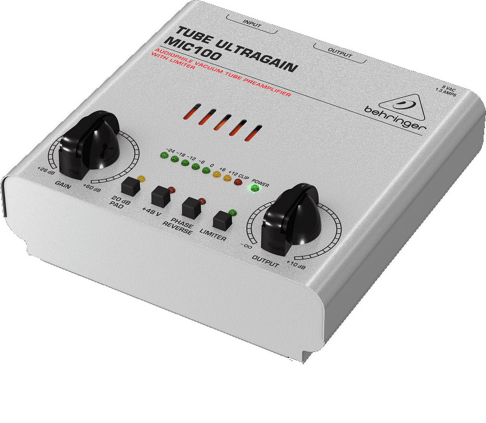 Behringer MIC100 Audiophile Vacuum Tube Preamplifier with Limiter ...