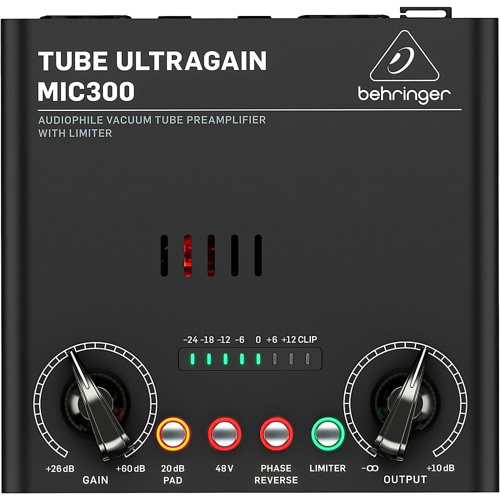 Behringer MIC300 Audiophile Vacuum Tube Preamplifier with Limiter ...