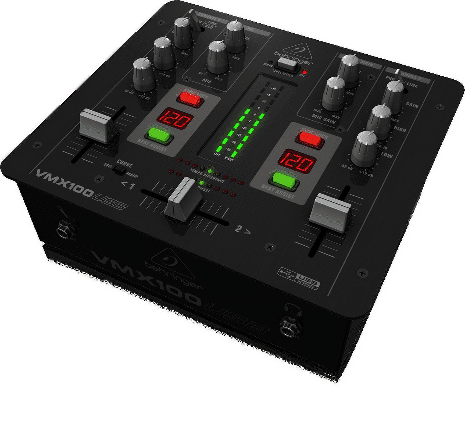 Behringer PRO MIXER VMX100USB Professional 2-Channel DJ Mixer w/ USB ...