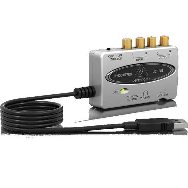 Behringer U-Control UCA202 Audio Interface with Ultra-Low Latency 2 In/2 Out USB and Digital ...