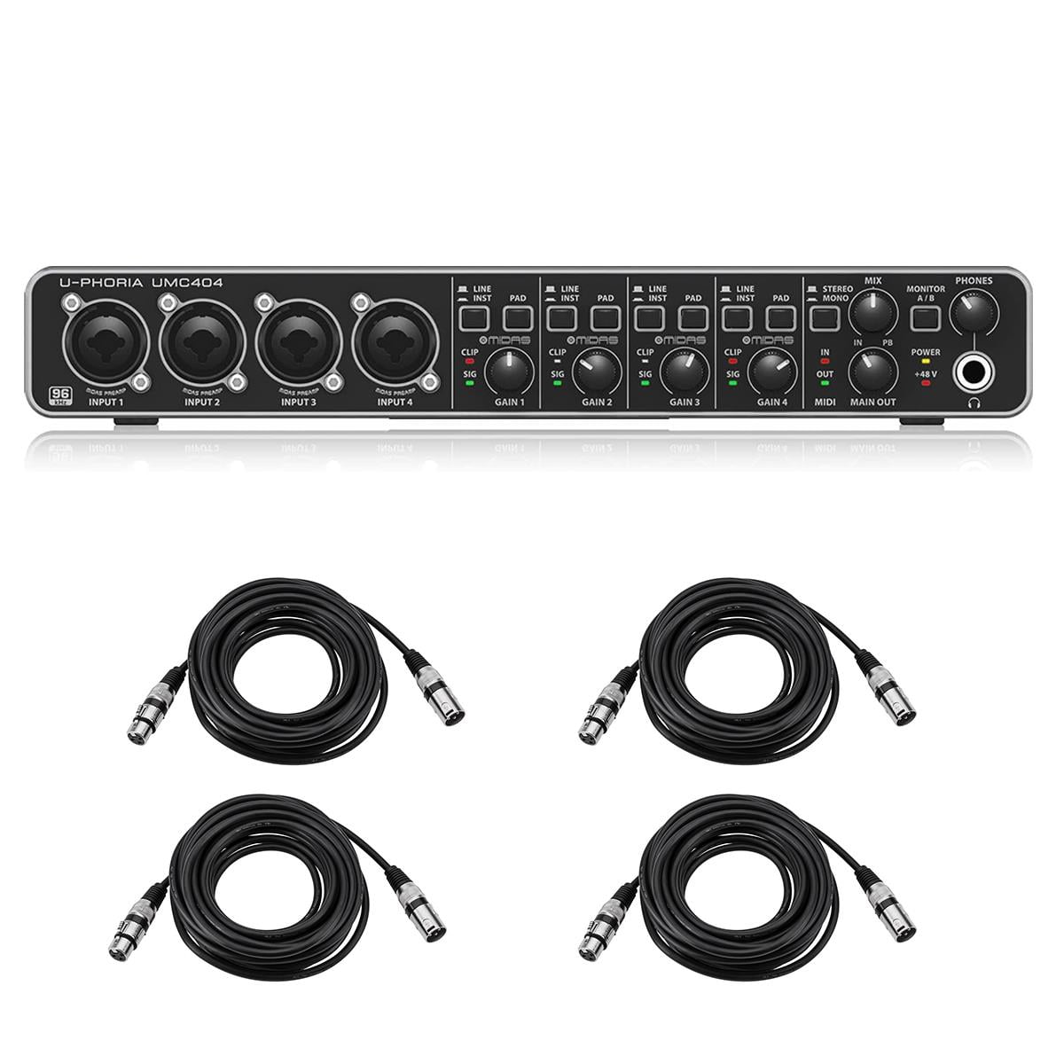 Behringer U-PHORIA UMC404HD USB Audio Interface, Audiophile 4x4, 24-Bit/192 kHz USB Audio/MIDI ...