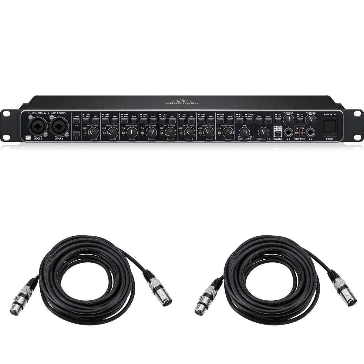 Behringer U-Phoria UMC1820 Audiophile 18x20, 24-Bit/96 kHz USB Audio ...