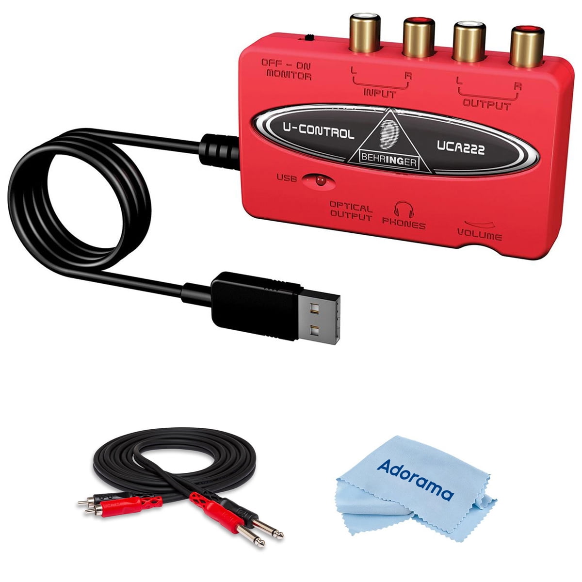 Behringer UCA222 Ultra-Low Latency 2-In/2 Out USB/Audio Interface with ...
