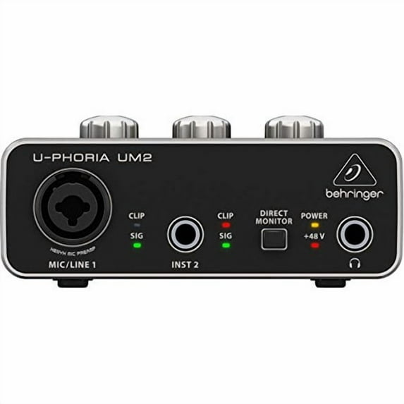 Behringer UM2 Audiophile 2x2 USB Audio Interface w/ Mic Preamplifier ...