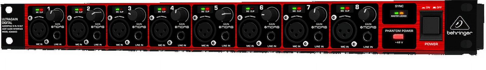 Behringer Ultragain Digital ADA8200 Audiophile 8 In/8 Out ADAT Audio ...
