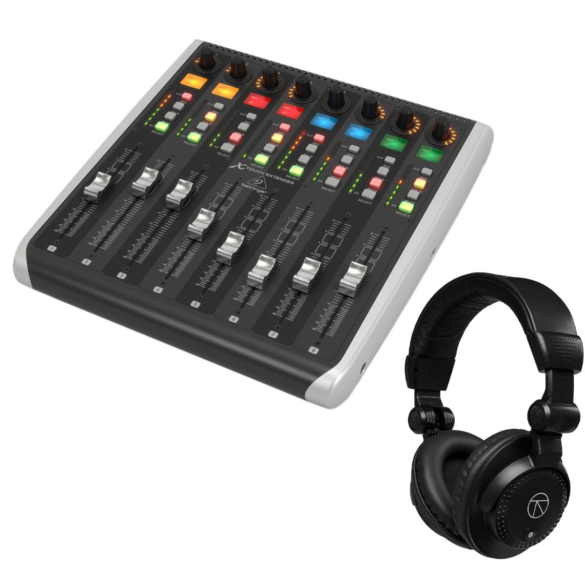 Behringer X-TOUCH EXTENDER MIDI Controller with 8 Touch-Sensitive Motor Faders, Bundle with ...