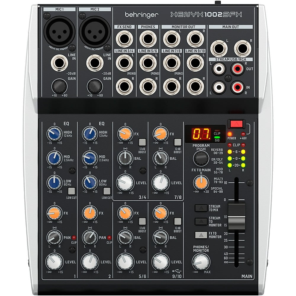 Behringer XENYX 1002SFX 10-Channel Analog Mixer With USB - Walmart.com