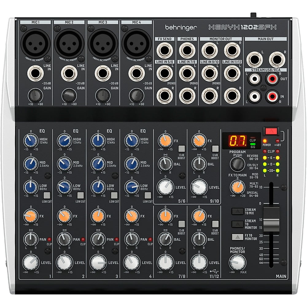 Behringer XENYX 1202SFX 12-Channel Analog Mixer With USB Streaming ...