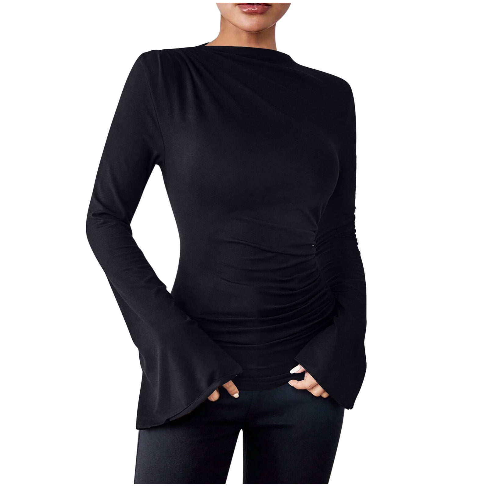 BeiFu Long Sleeve Shirts For Women Casual Womens Tops Dressy Casual 3/4 ...