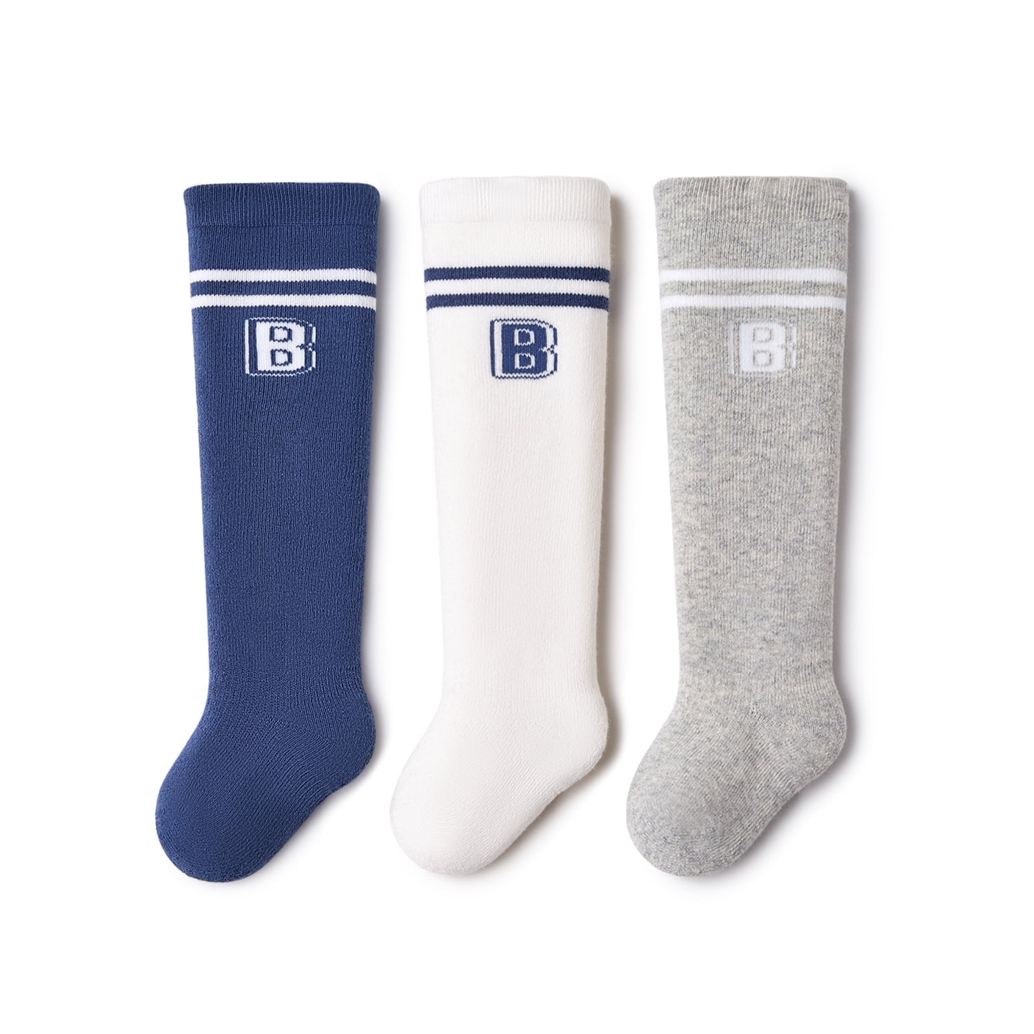 Beibi 3-Pair Pack Alphabet Print Knee-High Socks, suitable for spring ...